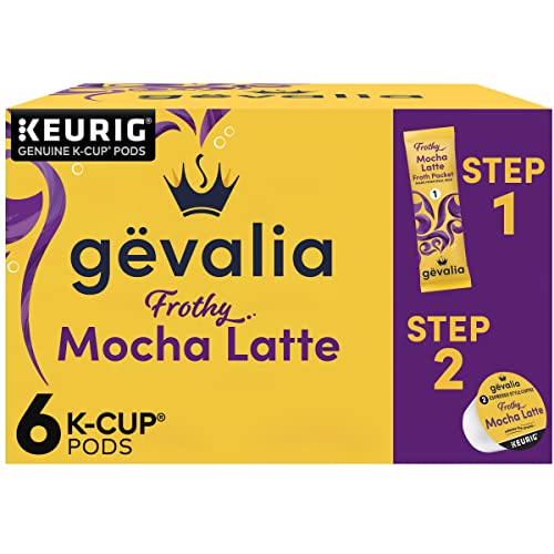 Gevalia Frothy 2-Step Mocha Latte Espresso Keurig K-Cup® Coffee Pods & Froth Packets Kit (6 ct Box)