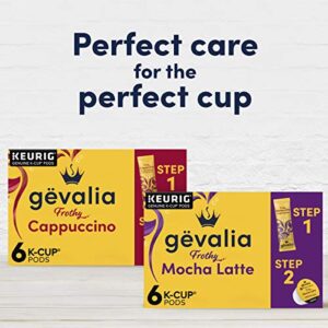 Gevalia Frothy 2-Step Mocha Latte Espresso Keurig K-Cup® Coffee Pods & Froth Packets Kit (6 ct Box)