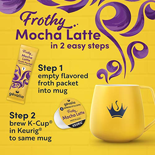 Gevalia Frothy 2-Step Mocha Latte Espresso Keurig K-Cup® Coffee Pods & Froth Packets Kit (6 ct Box)