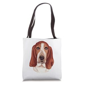 pioneer country farm for woman cute watercolor bassett hound tote bag