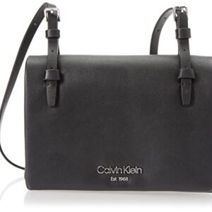 Calvin Klein Penny Triple Compartment Crossbody, Black/Silver,One Size