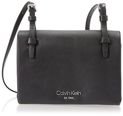 Calvin Klein Penny Triple Compartment Crossbody, Black/Silver,One Size