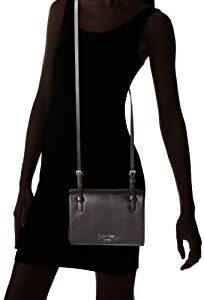 Calvin Klein Penny Triple Compartment Crossbody, Black/Silver,One Size