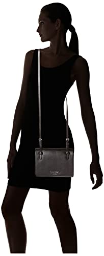 Calvin Klein Penny Triple Compartment Crossbody, Black/Silver,One Size