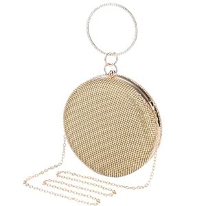 uborse round rhinestones clutch evening bags for women gold formal bridal wedding clutch purse prom cocktail party handbags