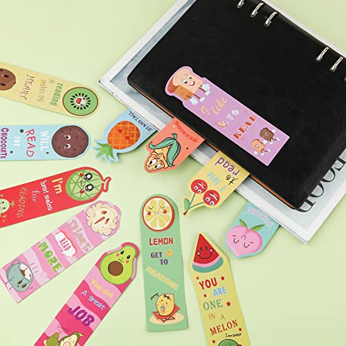 36pcs Scented Bookmarks Fruit Scratch, Sniff Bookmarks Fruit Cute Fun Bookmarks for Kids Students Teens Food Lovers Classroom Home School DIY Craft Reading Scrapbook (12 Styles)