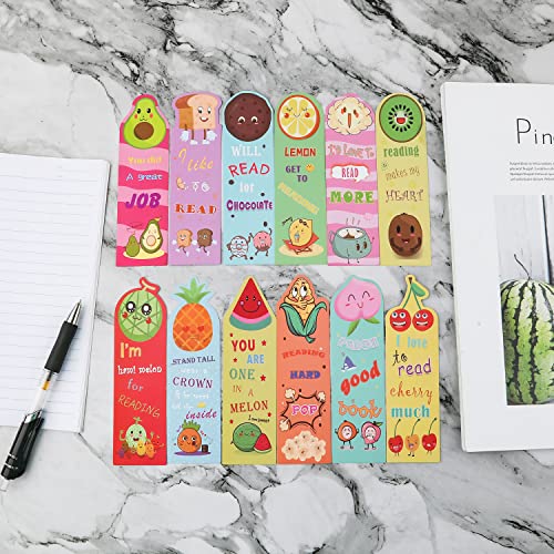 36pcs Scented Bookmarks Fruit Scratch, Sniff Bookmarks Fruit Cute Fun Bookmarks for Kids Students Teens Food Lovers Classroom Home School DIY Craft Reading Scrapbook (12 Styles)