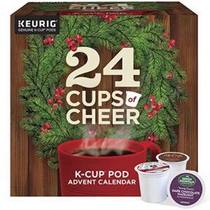 keurig advent calendar variety pack, single serve k-cup pods, 24 count