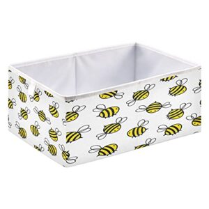 Kigai Flying Bumble Bees Storage Basket Cube Box Foldable Canvas Storage Basket for Clothes Storage,Toy Box,Home Storage