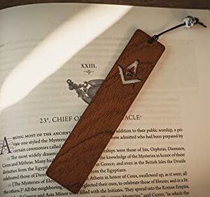 Square & Compasses Wooden Masonic Bookmark