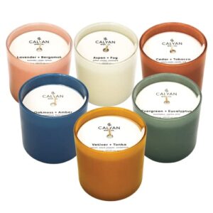 calyan wax soy wax candle gift set | the dignity series set of 6 premium scented candles for the home | 100% soy wax – 7oz each | candle gifts for women, birthdays, anniversary, celebration