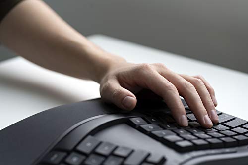 Microsoft Ergonomic Keyboard - Black. Wired, Comfortable, Ergonomic Keyboard with Cushioned Wrist and Palm Support. Split Keyboard. Dedicated Office Key.