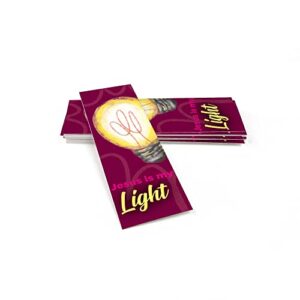 Jesus is My Light, John 8:12, Bulk Pack of 25 Christian Bookmarks for Kids, Childrens Bible Verse Book Markers, Sunday School Prizes with Memory Verses, Scripture Gifts for Kids & Youth