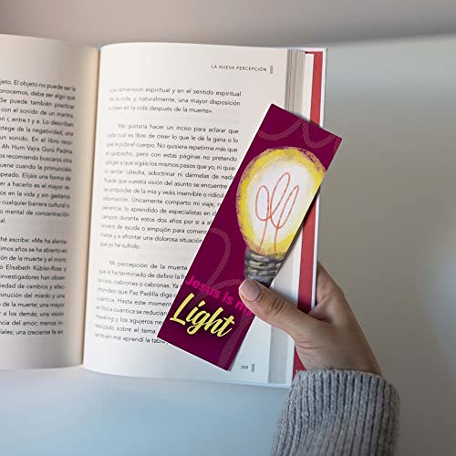 Jesus is My Light, John 8:12, Bulk Pack of 25 Christian Bookmarks for Kids, Childrens Bible Verse Book Markers, Sunday School Prizes with Memory Verses, Scripture Gifts for Kids & Youth