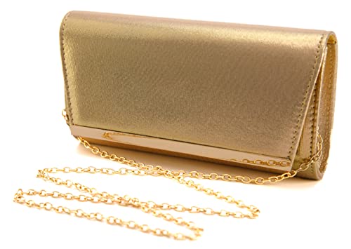 SUCCUNA Clutch Purses Envelope Evening Bag For Women Girl Gold Charming Sparkling Crossbody Handbags for Wedding