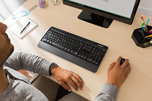 Microsoft Wireless Desktop 3050 with AES - Black. Wireless Keyboard and Mouse Combo. Built-in Palm Rest. Customizable Windows Shortcut Keys