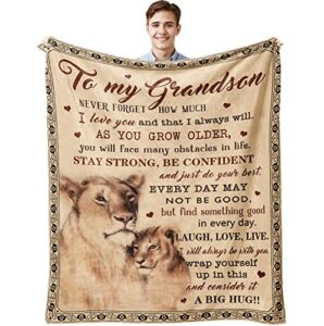 muxuten grandson gifts blanket – grandson gifts from grandma – gifts for grandson – grandson gifts from grandpa/nana – grandson birthday gift – graduation party gift ideas decor throw blankets 60″x50″