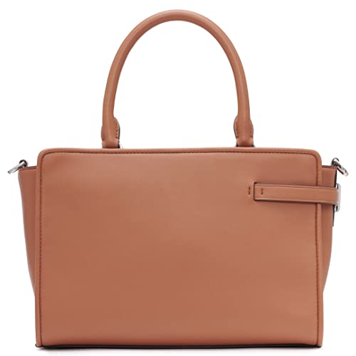 Calvin Klein Jade Tailored Satchel, Caramel,One Size