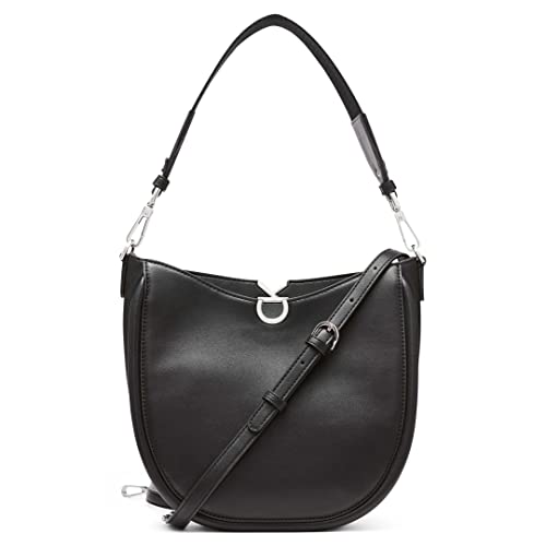 Calvin Klein Crisell Crescent Shoulder Bag, Black/Silver,One Size