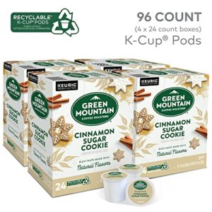 Green Mountain Coffee Roasters Cinnamon Sugar Cookie, Single-Serve Keurig K-Cup Pods, Flavored Light Roast Coffee, 24 Count (Pack of 4)