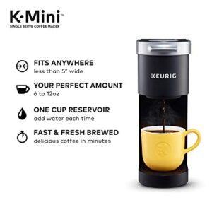 Keurig K-Mini Coffee Maker, Single Serve K-Cup Pod Coffee Brewer, 6 to 12 oz. Brew Sizes, Black & K-Mini Coffee Maker, Single Serve K-Cup Pod Coffee Brewer, 6 to 12 oz. Brew Sizes, Black