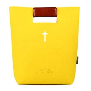 AGAPASS Bible Bag, Bible Carrying Case, Felt Bible Tote, Church Bag, Hollowed Cross Design Bible Covers, Felt Bible Carrying Tote for Women Men Bible Study Case, Christian Gift