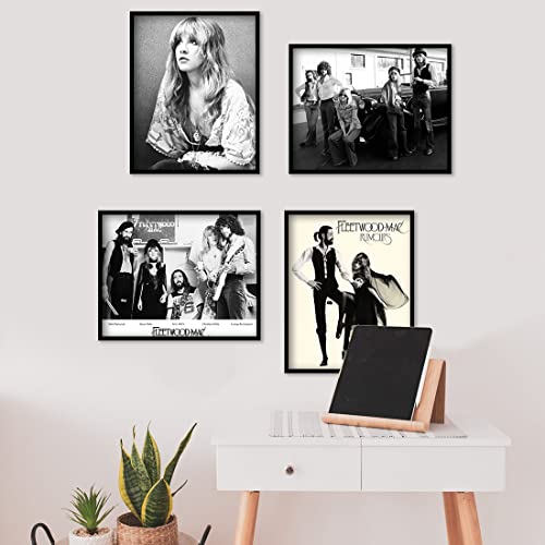 YAGELIXIANG Band Posters - Set of 4 Panels Unframed Vintage Canvas Prints Cool Wall Art 8*10" Music Posters Inspirational Wall Art Gifts for Men Women Music And Rock N Roll Fans