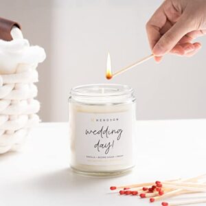 Wedding Shower Gifts - Candles Gift for Bride, Bridal Shower, Bachelorette Party Gifts from Bridesmaids - Wedding Day Candle - Christmas Present for Engaged Couple - Hendson Scented Candles