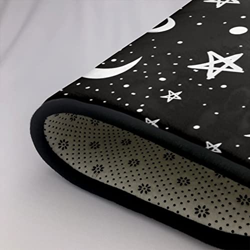 Gesey-R4T Black White Moon and Star Pattern Home Area Rugs 3'3"x5' Home Decor Carpet Soft Floor Mat Non-Slip for Living Room Bedroom