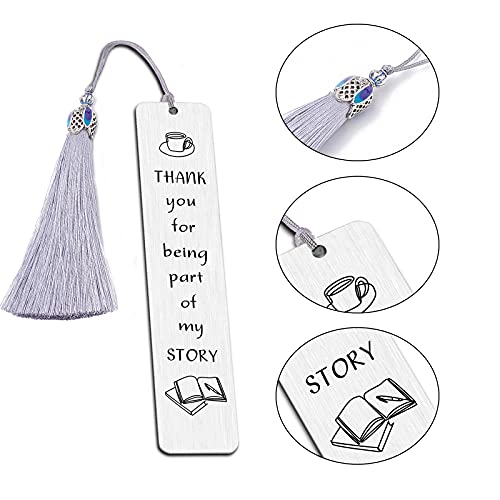 FINGERINSPIRE Teacher Appreciation Gifts Metal Bookmark Graduation Teachers Day Christmas Birthday Gifts for Teacher Tutor Professor Special Education Teachers - Thank You for Being Part of My Story