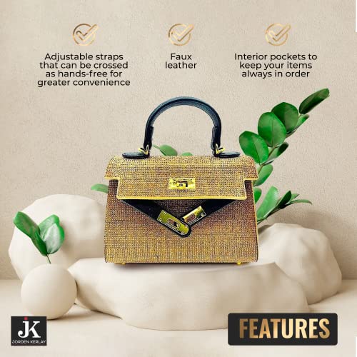 JORDEN KERLAY Large tote bag/Handbag for Women | Gold Clutch bag Shoulder Bag Top-handle bag | Designer aesthetic gold bag for women