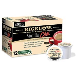 bigelow vanilla chai keurig k-cup pods black tea, caffeinated, 12 count (pack of 6), 72 total k-cup pods