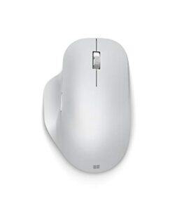 microsoft bluetooth ergonomic mouse – glacier with comfortable ergonomic design, thumb rest, up to 15months battery life. works with bluetooth enabled pcs/laptops windows/mac/chrome computers