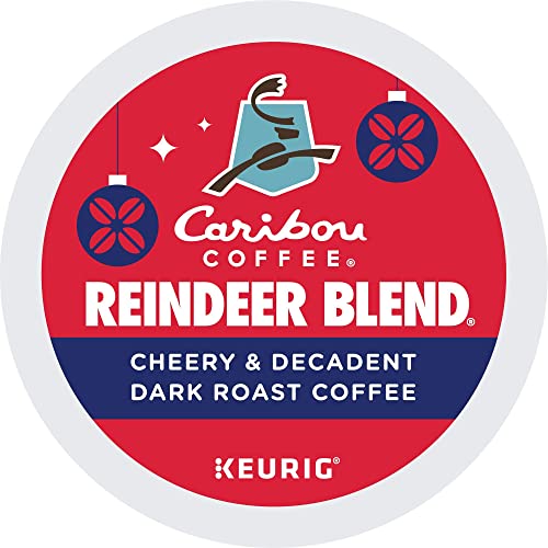 Caribou Coffee Reindeer Blend Coffee K Cups - Pack of 2 Boxes - 44 K Cups Total - 22 K Cups Per Box - Bulk Caribou Reindeer Blend Coffee - For Use in Keurig Coffee Makers