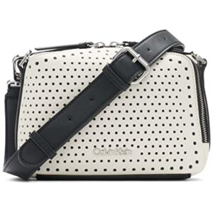 Calvin Klein Brenda Top Zip Crossbody, Cherub White/Black