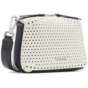 Calvin Klein Brenda Top Zip Crossbody, Cherub White/Black