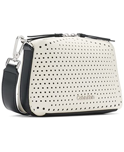 Calvin Klein Brenda Top Zip Crossbody, Cherub White/Black