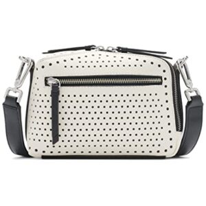 Calvin Klein Brenda Top Zip Crossbody, Cherub White/Black