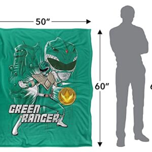 Power Rangers, 50"x60", Green Ranger Silky Touch Sherpa Back Super Soft Throw Blanket