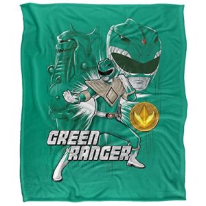 Power Rangers, 50"x60", Green Ranger Silky Touch Sherpa Back Super Soft Throw Blanket