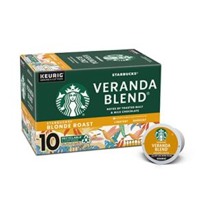 starbucks blonde roast k-cup coffee pods — veranda blend for keurig brewers — 1 box (10 pods total)