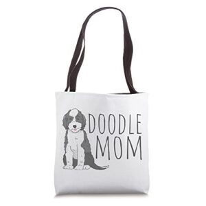 dog doodle mom sheepadoodle tote bag