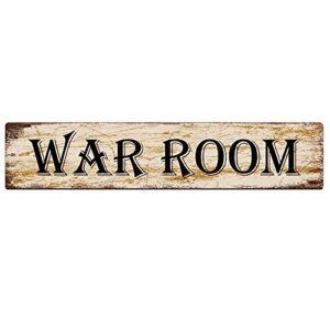 kilspu war room sign vintage metal sign retro metal plaque bar pub poster wall art decor tin sign 4×16 in / 10×40 cm