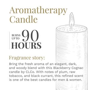 CLCo. by Candle-Lite Company Scented Candles, BlackBerry Cognac Fragrance, One 14 oz. Single Wooden Wick Aromatherapy Candle with 90 Hours of Burn Time, White Color