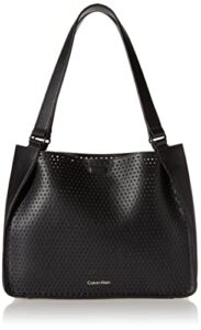 calvin klein estelle novelty satchel, black