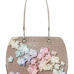 Calvin Klein Lucy Triple Compartment Tote, Almond/Taupe/Floral