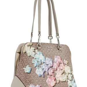 Calvin Klein Lucy Triple Compartment Tote, Almond/Taupe/Floral