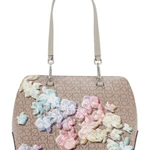 Calvin Klein Lucy Triple Compartment Tote, Almond/Taupe/Floral