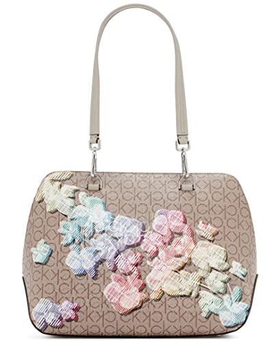 Calvin Klein Lucy Triple Compartment Tote, Almond/Taupe/Floral