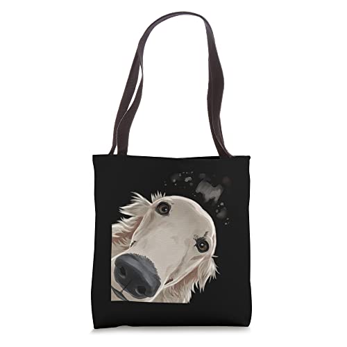 Funny Curious Dog Borzoi Tote Bag